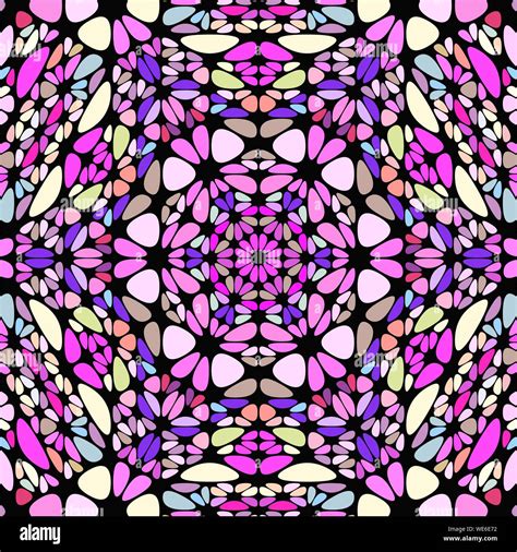 Geometrical Floral Mosaic Background Circular Colorful Psychedelic Vector Illustration Stock