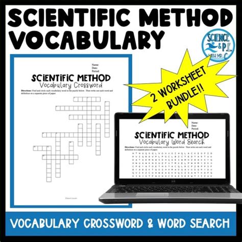 Scientific Method Vocabulary Crossword Puzzle And Word Search Activity