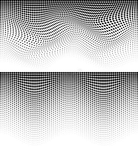 Halftone Wave Pattern Horizontal Background Using Halftone Wavy Dots Texture Stock Vector