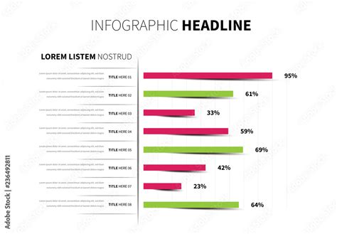 Green And Red Infographic Bar Graph Layout Stock Template Adobe Stock