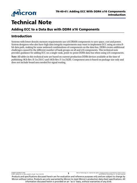 Tn4041 Adding Ecc With Ddr4 X16 Components Pdf Tort Damages