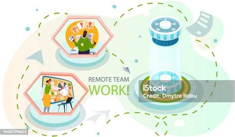 원격 작업 및 네트워크 온라인으로 연결하고 재택근무를 하는 전문 비즈니스 텔레워커 가정 생활에 대한 스톡 벡터 아트 및 기타