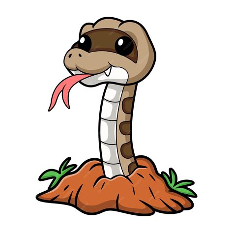 Premium Vector Cute Gopher Snake Cartoon Out From Hole