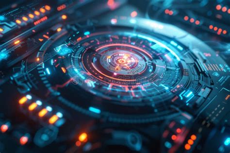 Futuristic Digital Dashboard Interface Stock Illustration