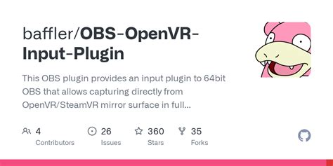 Releases Baffler OBS OpenVR Input Plugin GitHub