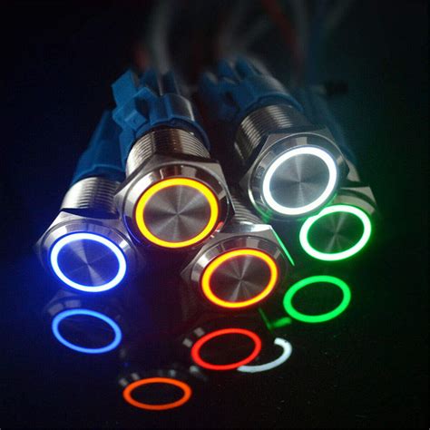Mm Momentary Latching Illuminated Metal Push Button Switch With Connector