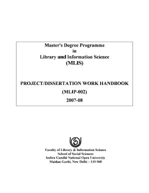 Ignou Mlis Project Pdf Fill And Sign Printable Template Online