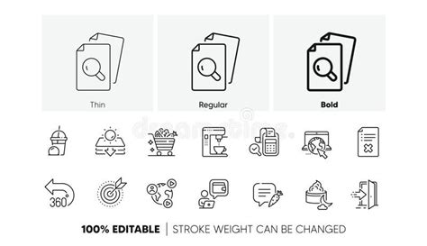 Inspect Target Purpose And Internet Line Icons For Web App Printing Line Icons Vector Stock