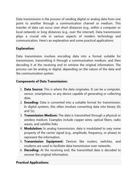 Data Transmission Pdf Telecommunications Transmission Medium