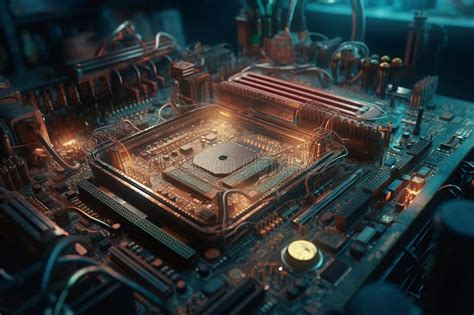 Electronic Circuit Board Generative Ai Stock Illustration Illustration Of Component Digital