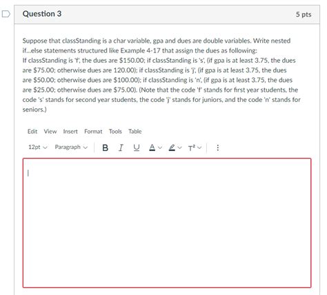 Solved Suppose That Classstanding Is A Char Variable Gpa