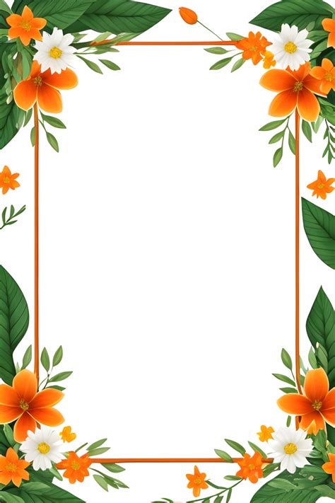 Ai Generated Green Leaf With Border Frame 35582173 Png