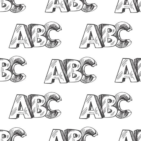 Vector Hand Drawn School Illustration Detailed Retro Style Abc