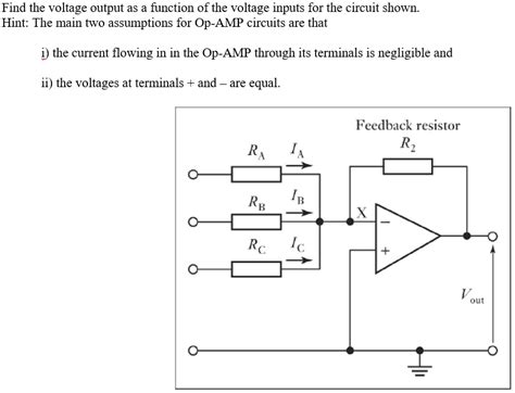 Solved Find The Voltage Output As A Function Of The Voltage Chegg