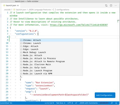 Option To Create A Template Out Of Our Customized Launch Json In Vscode Issue