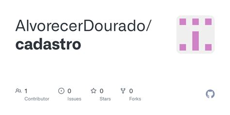 GitHub AlvorecerDourado Cadastro