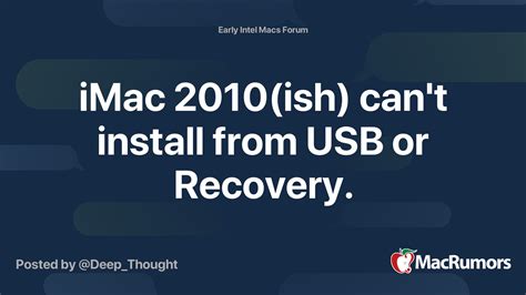 Imac 2010ish Cant Install From Usb Or Recovery Macrumors Forums