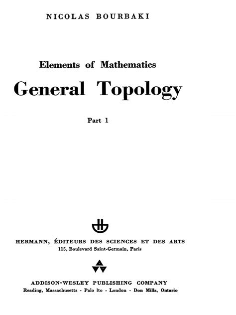 Nicolasbourbakielementsofmathematicsgeneraltopologypt1 1 Pdf