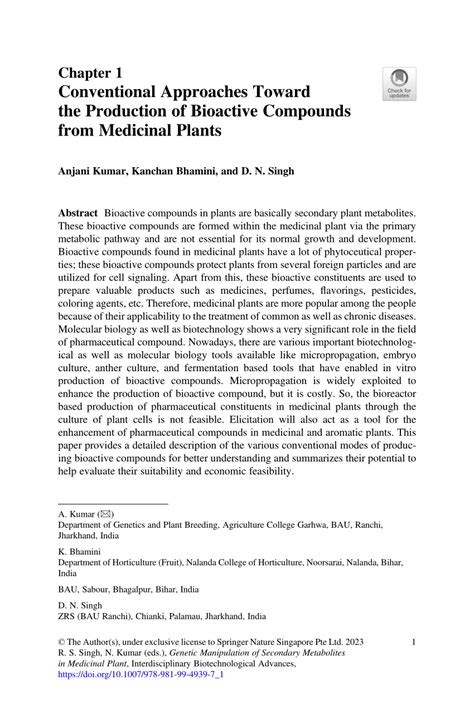 Pdf Conventional Approaches Toward The Production Of Bioactive