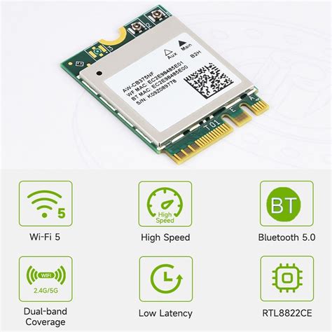 Waveshare 24780 AW CB375NF 2 4G 5GHz Dual Band WiFi 5 Wireless NIC RTL8822CE CG Core Supports