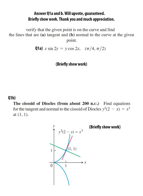 Solved Verify That The Given Point Is On The Curve And Find Chegg Com