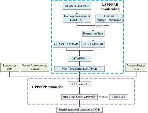 Flowchart Of Gppnpp Estimates From Downscaling Method And Lue Based