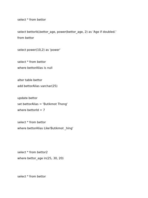Sql Examples Up To Exists Pdf