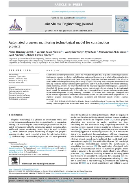 Pdf Automated Progress Monitoring Technological Model For