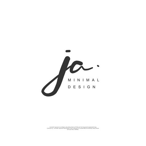 Ja Initial Handwriting Or Handwritten Logo For Identity Logo With Signature And Hand Drawn