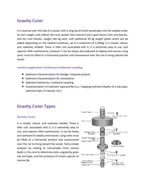 Gravity Corer Pdf Seabed Sediment