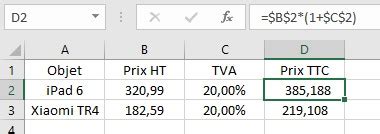Excel pratique Références relatives et absolues dans une formule Médiaforma