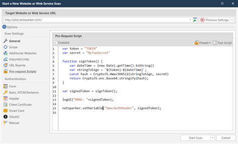 pre request scripts invicti