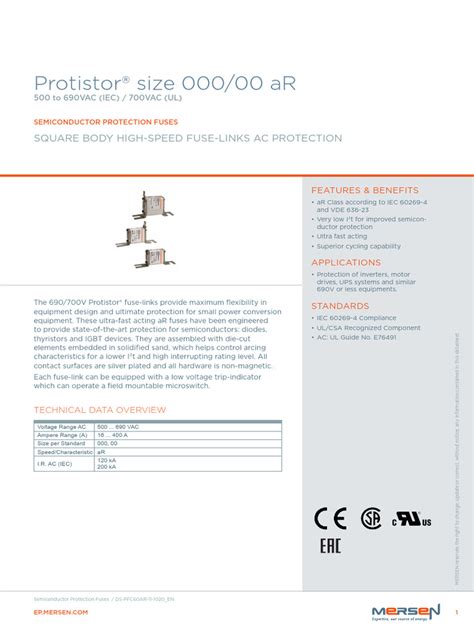 Ds Semiconductor Protection Square Body Fuses Protistor Size 000 And 00