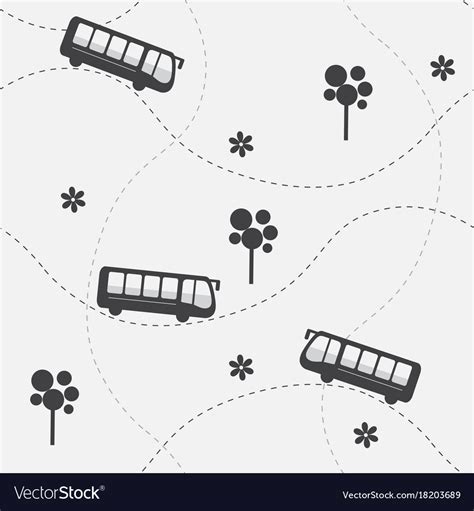 Seamless Pattern With Bus Royalty Free Vector Image