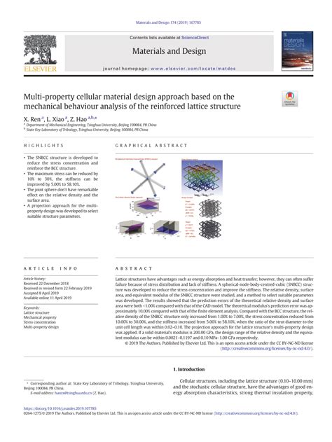 pdf multi property cellular material design approach based on the