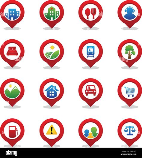 Set Pin GPS Navigation Element For Map With Icon Pointer GPS Vector