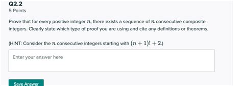 Solved Q22 5 Points Prove That For Every Positive Integer