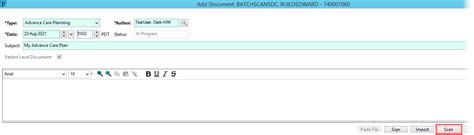 Scan Single Document In Patient Chart