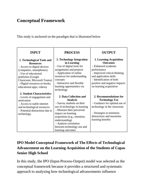 Conceptual Framework Pdf Learning Cognition