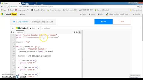 Python Untuk Cikgu Siri 9 Gabungan Loop And If Else Youtube