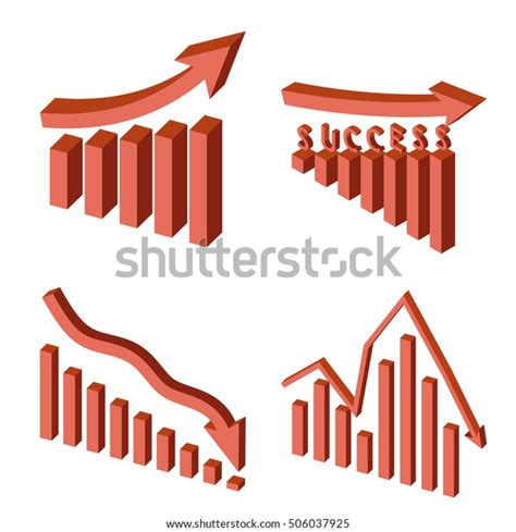 Color Graph Chart Icons Set Vector Stock Vector Royalty Free