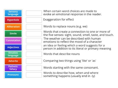 edexcel language features match up