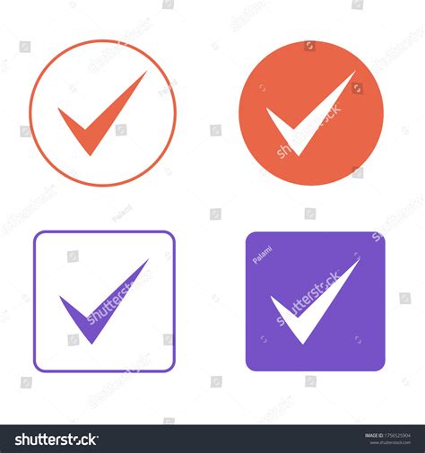 Vector Set Of Flat Design Check Marks Icons Royalty Free Stock