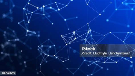 공간에서 선과 점의 추상적 인 분포 빅 데이터 시각화 3d 렌더링 3차원 형태에 대한 스톡 사진 및 기타 이미지 3차원 형태 가리키기 개념 Istock