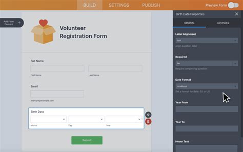 Birth Date Picker Form Widgets Jotform
