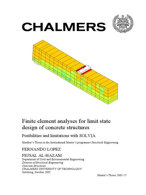 Finite Element Analyses For Limit State Design Of Concrete Structures Pdf