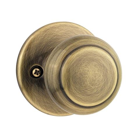 Kwikset Cove Antique Brass Half Dummy Door Knob 488cv 5 The Home Depot