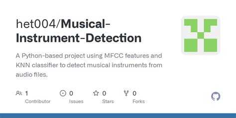Github Het Musical Instrument Detection A Python Based Project Using Mfcc Features And Knn