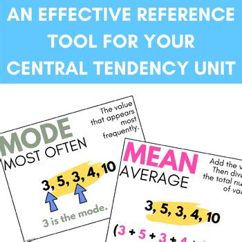 Mean Median Mode Range Outlier Posters Measures Of Central Tendency