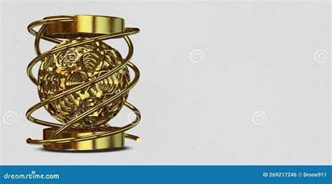 Golden Geometric Shapes Splines Circles Lines Stripes Rectangles